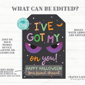 I've Got My Eye on You Halloween Tag Eyeball Candy Toy Favor Gift From ...