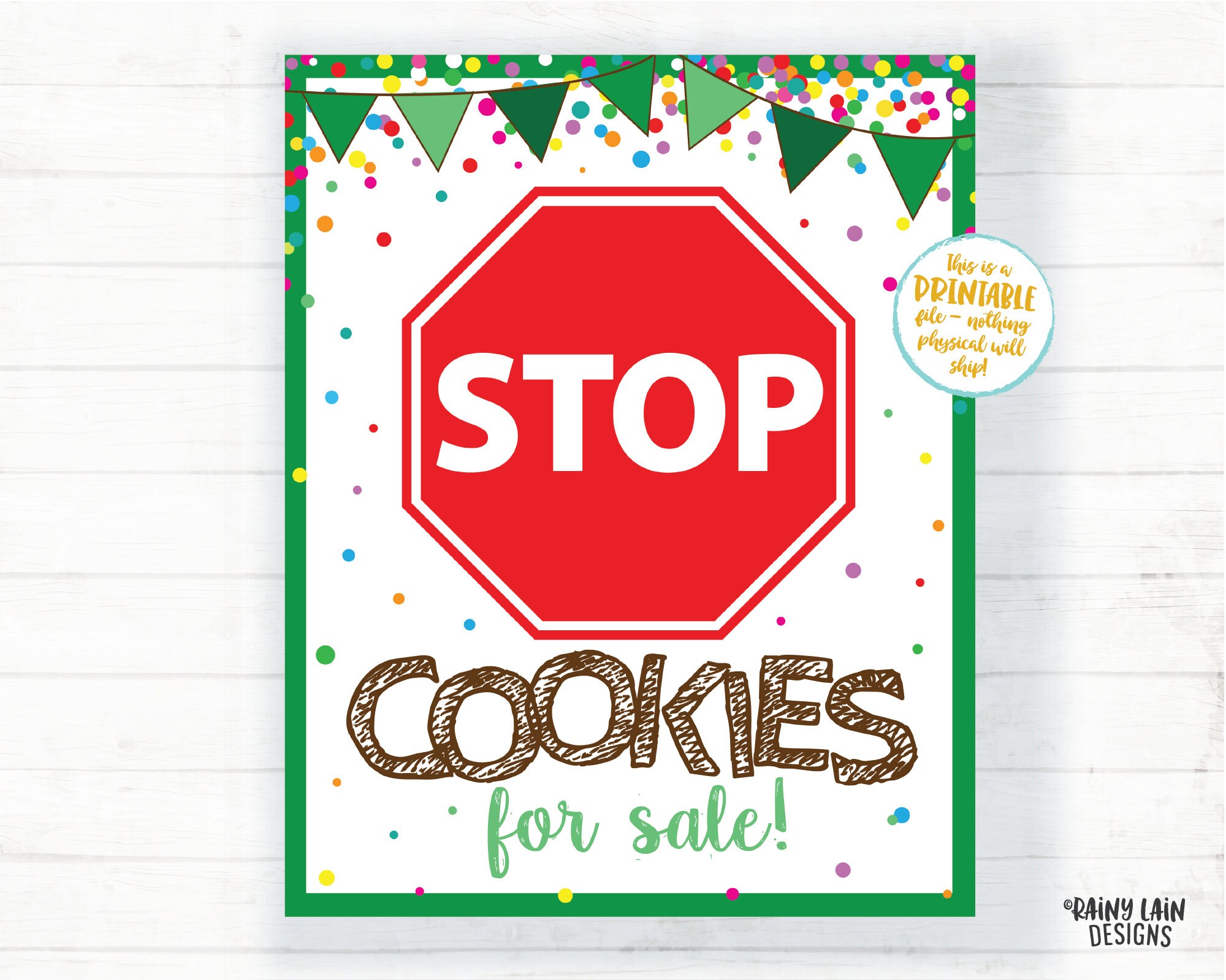 Printable Stop Cookies for Sale Poster Cookie Booth | Etsy