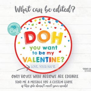 Doh You Want to Be My Valentine Editable Teacher Doh Valentine Play ...