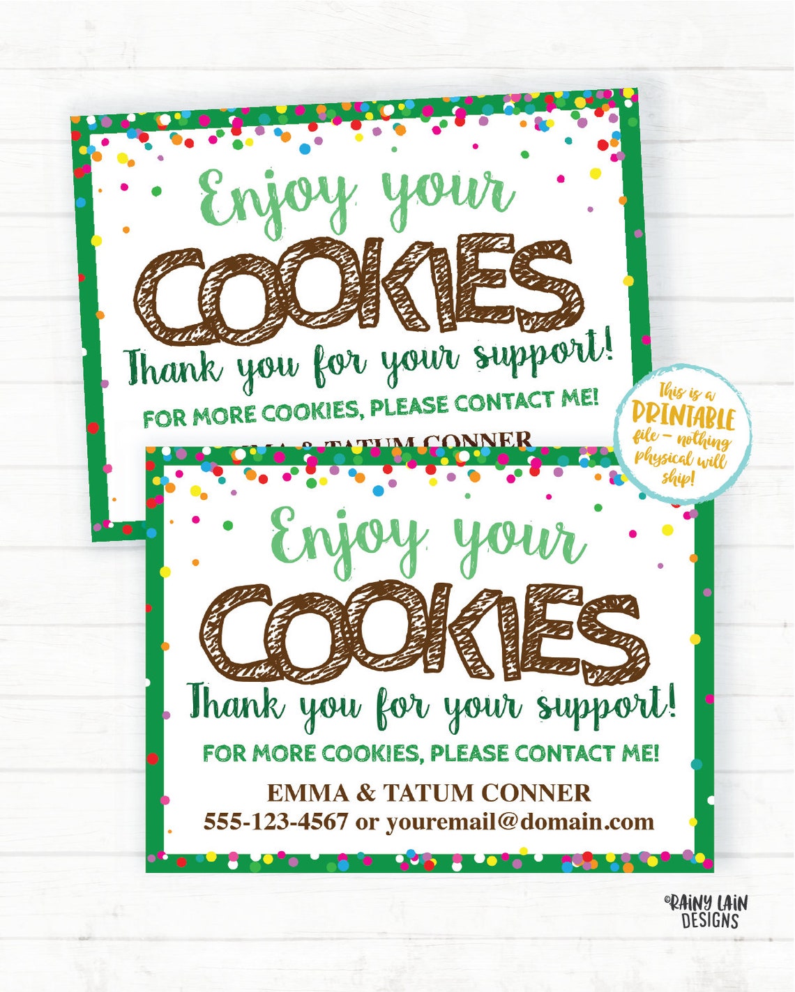 Editable Thank You Notes Cookie Thank You Note Thank You - Etsy