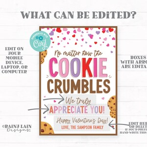 Appreciate Valentine, No Matter How the Cookie Crumbles Tag, Customer ...