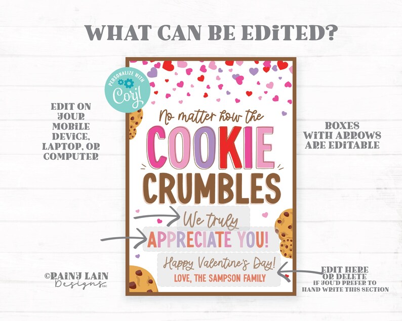 Appreciate Valentine, No Matter How the Cookie Crumbles Tag, Customer ...