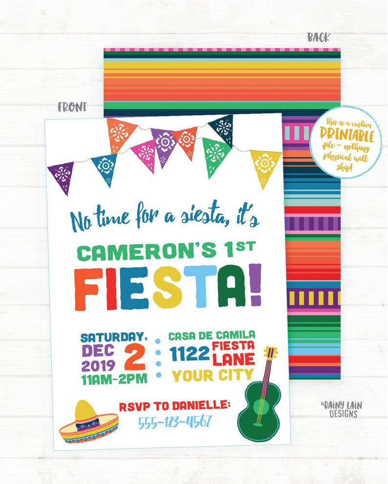 First Fiesta Invite 1st Birthday Fiesta Invitation Boy - Etsy