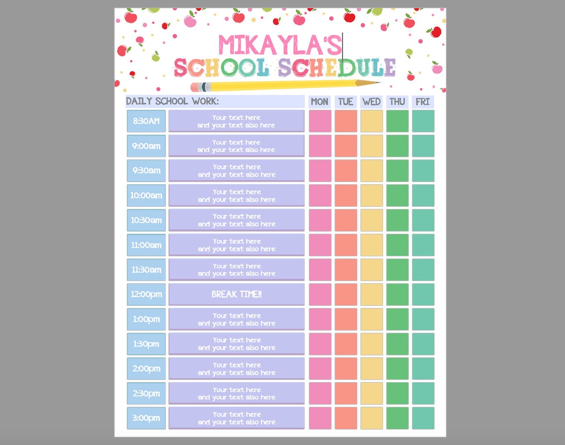 Editable Home School Schedule Printable Homeschool Planner | Etsy