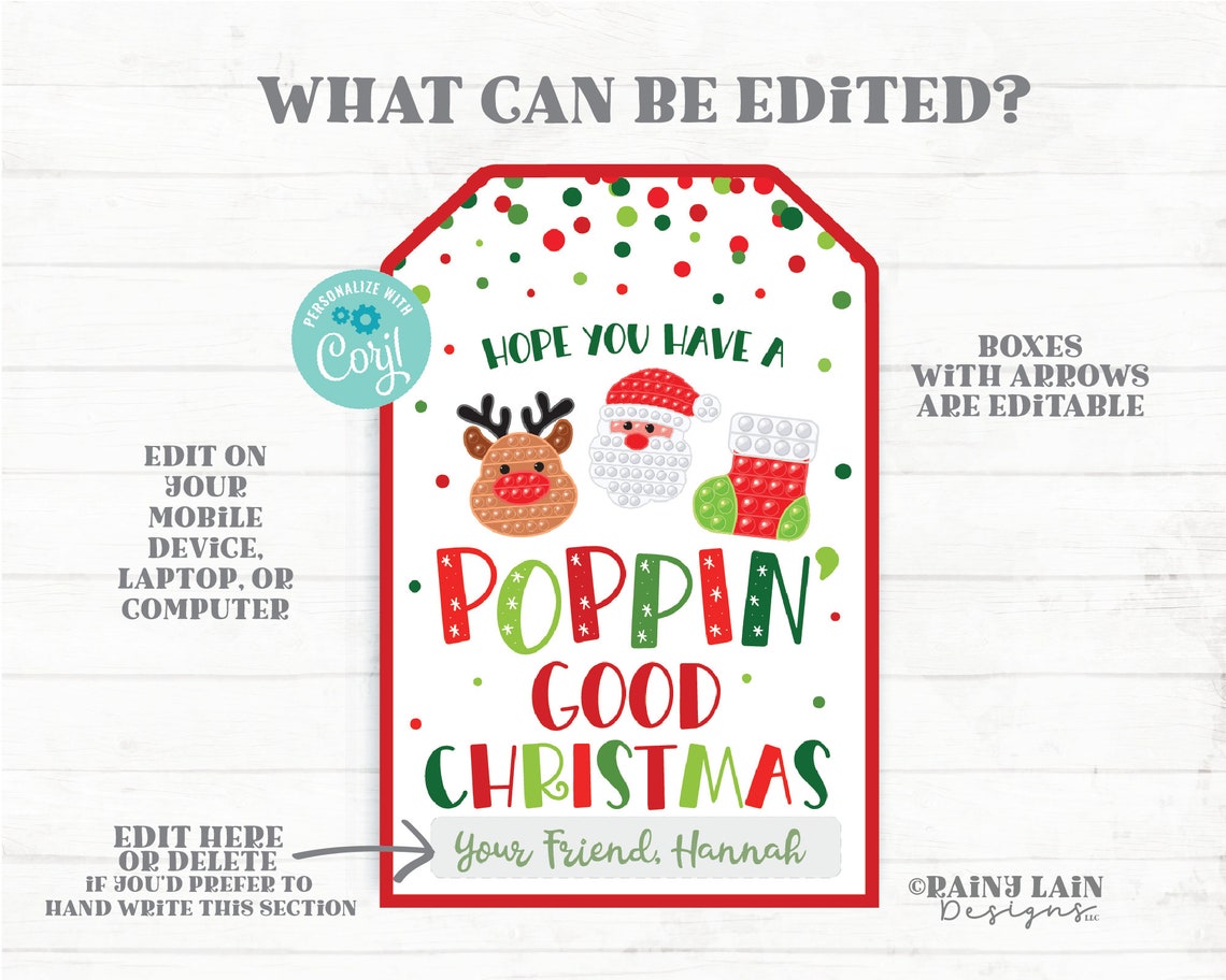 Christmas Pop Gift Tag Poppin Good Popping Holiday Fidget Toys - Etsy