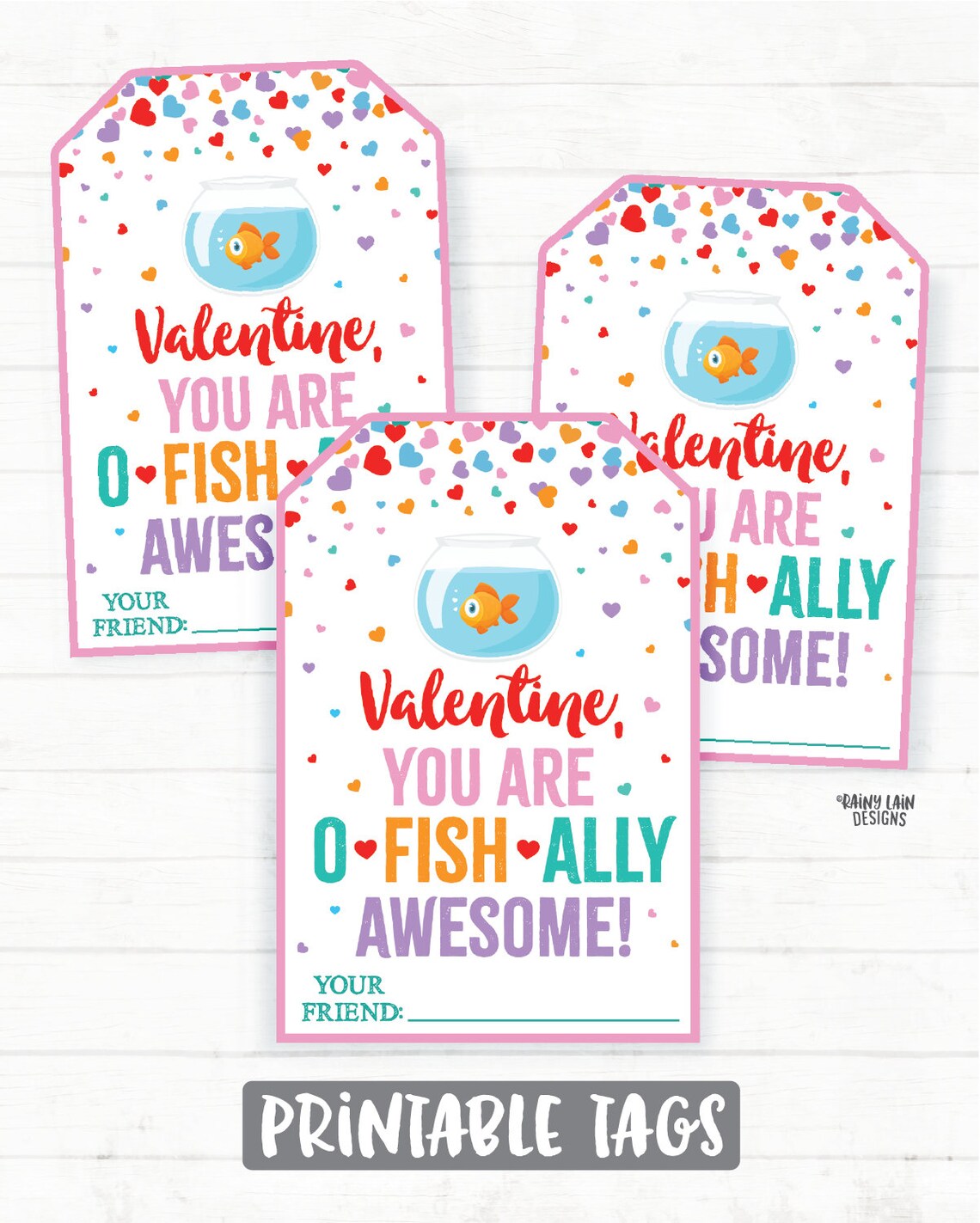 Goldfish Valentine, O-fish-ally Awesome Valentine, Fish Valentine ...