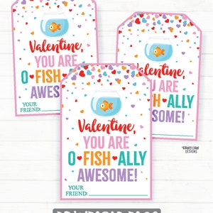 Goldfish Valentine, O-fish-ally Awesome Valentine, Fish Valentine ...
