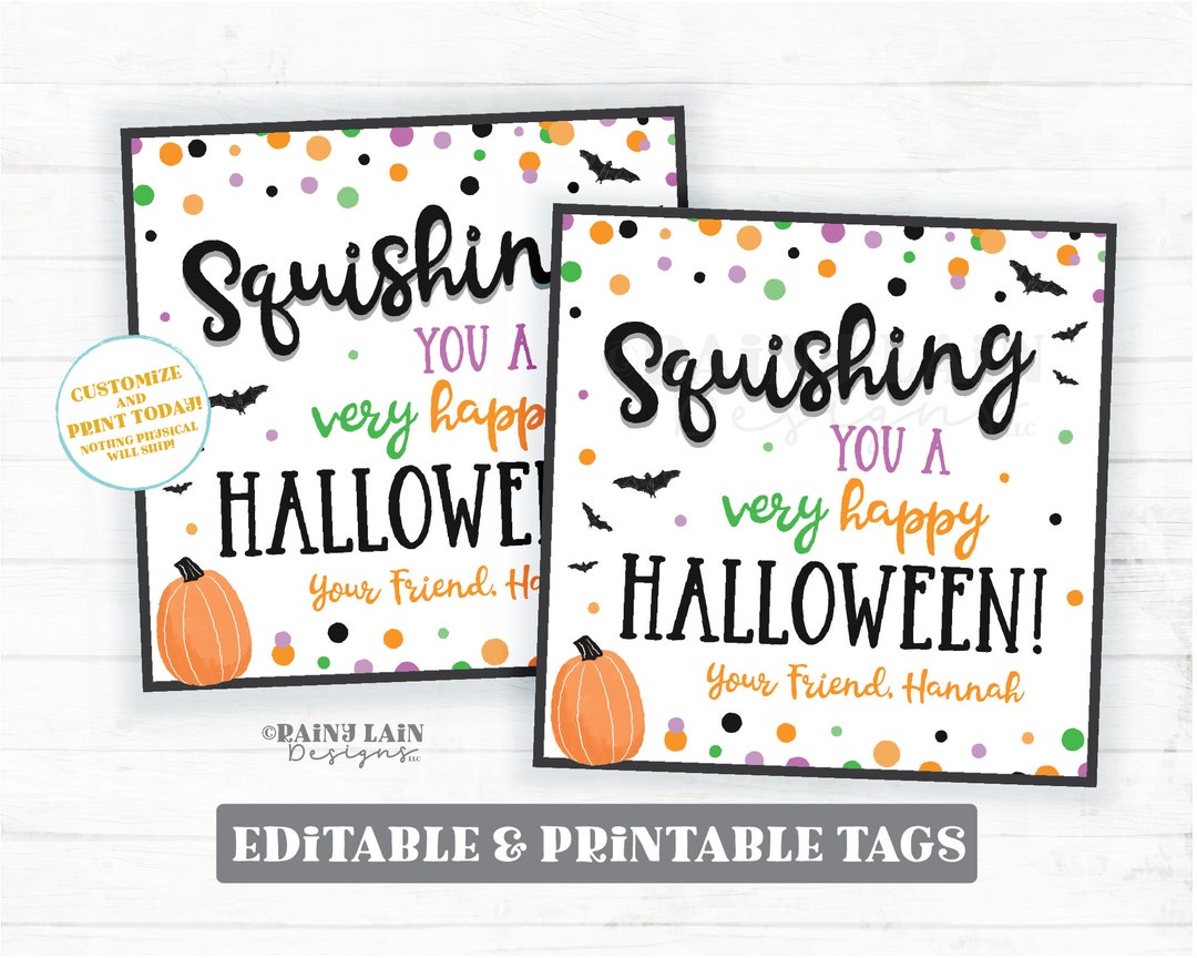 Squishing You a Happy Halloween Tag Squish You Squishy Toy - Etsy