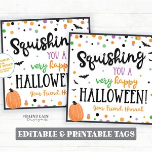 Squishing You a Happy Halloween Tag Squish You Squishy Toy - Etsy