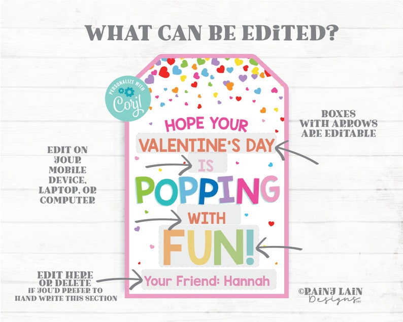 Valentine Pop Gift Tag Popping With Fun Tag Pop Fidget Toy - Etsy