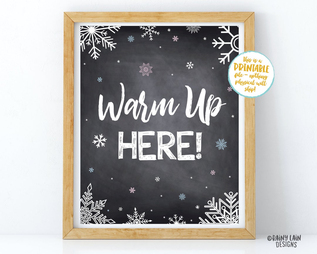 Warm up Here Sign, Warm up Sign, Winter Gender Reveal Sign, Gender ...