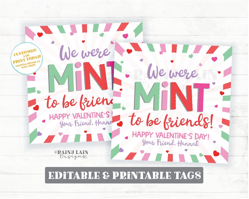 We Were Mint to Be Friends Valentine's Day Mint Cookies - Etsy