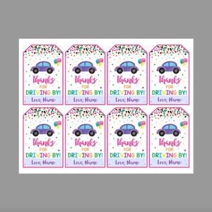 Drive by Birthday Tags, Birthday Parade Girl Drive by Birthday Party ...