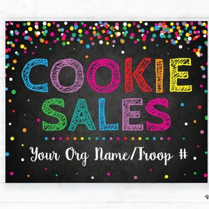 Custom Cookie Sales Sign, Cookie Booth Printable, Cookie Sign, Cookie ...