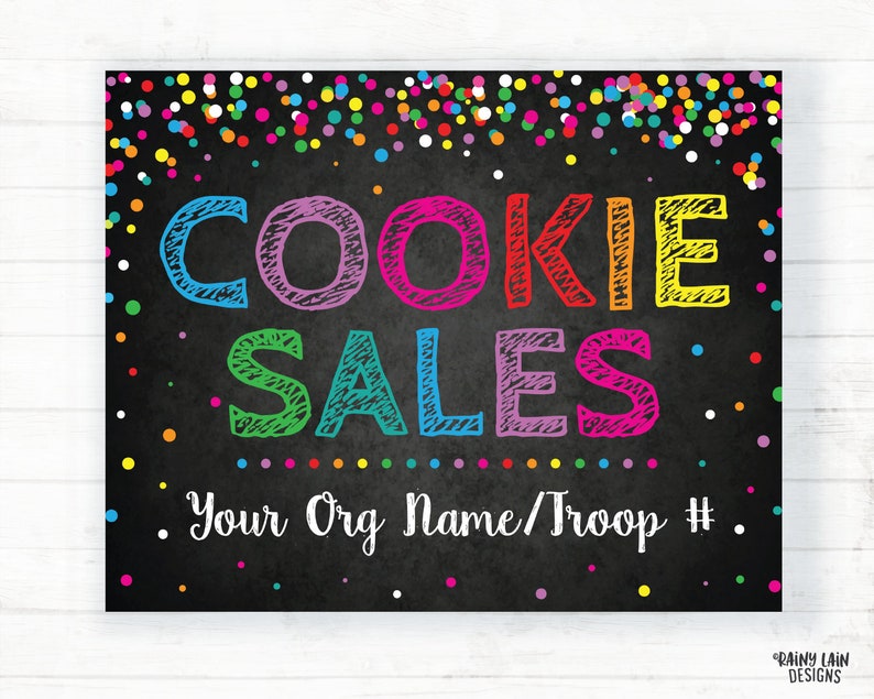 Custom Cookie Sales Sign Cookie Booth Printable Cookie Sign - Etsy