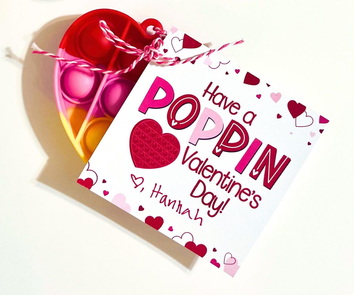 Pop-it Valentine Tag, Poppin Tags, Poppin Valentines, Fidget Valentines ...
