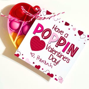 Pop-it Valentine Tag, Poppin Tags, Poppin Valentines, Fidget Valentines ...