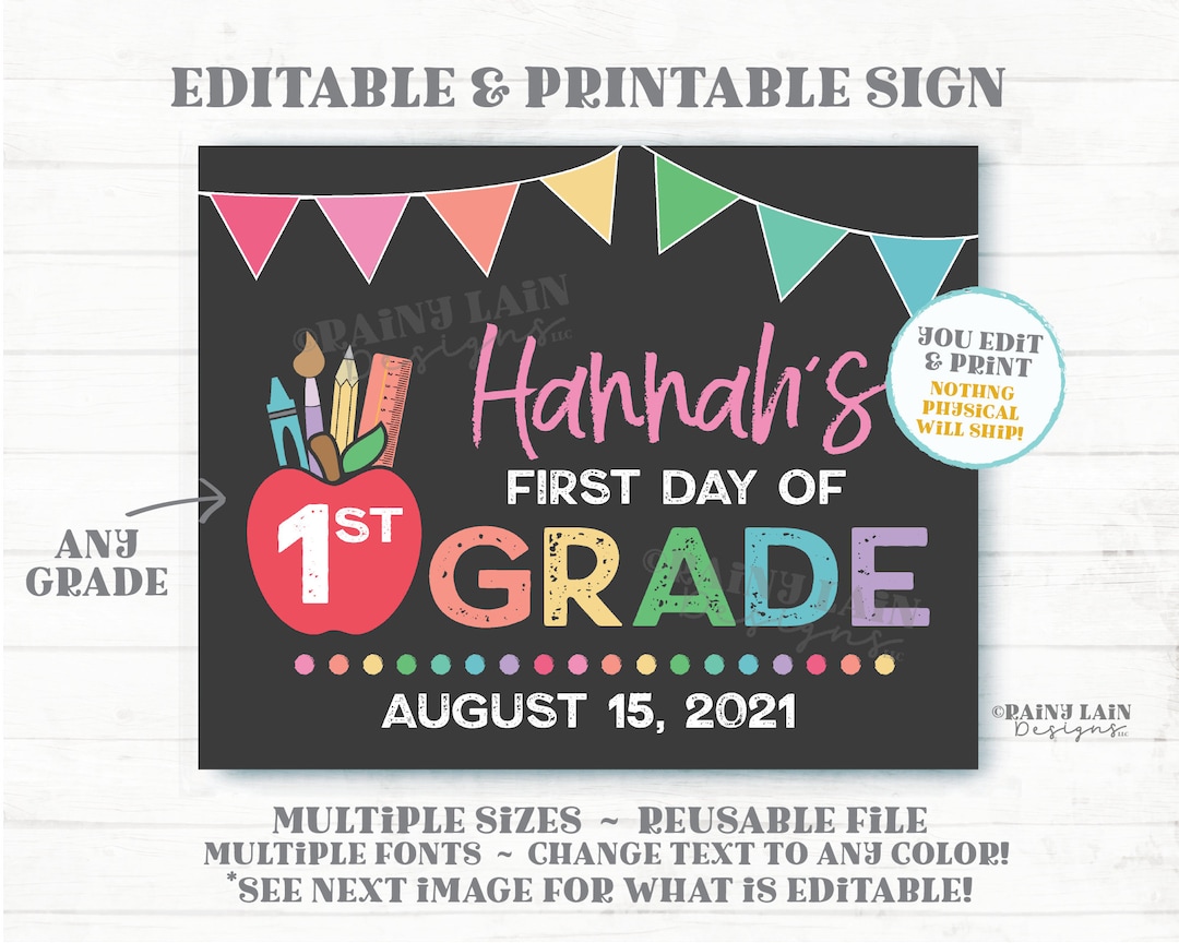 Editable Classroom Sign Template First and Last Day of School - Etsy