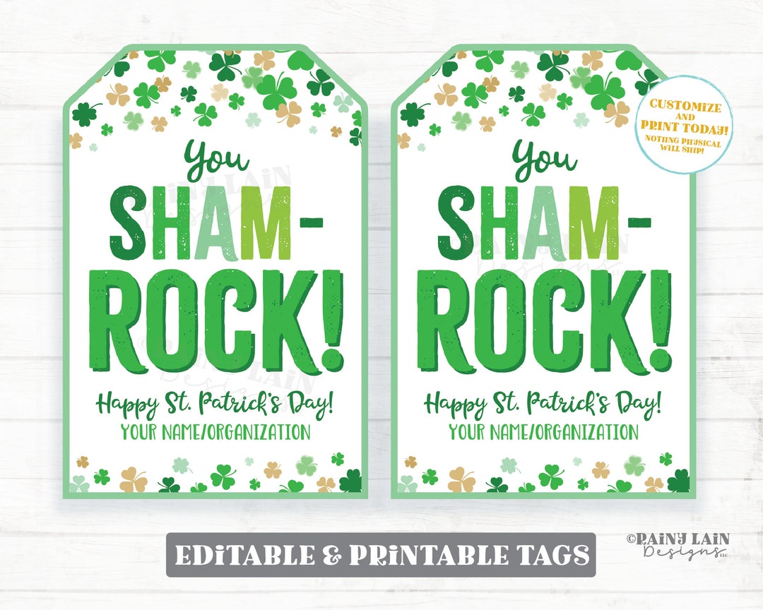 You Sham-rock Tag St Patrick's Day Gift St Patty's Shamrock ...