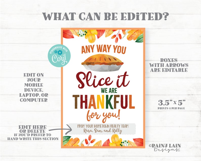 Any Way You Slice It Appreciation Labels Thankful Labels Pie - Etsy
