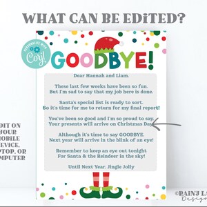 Editable Elf Goodbye Letter Template, Return to North Pole, Christmas ...