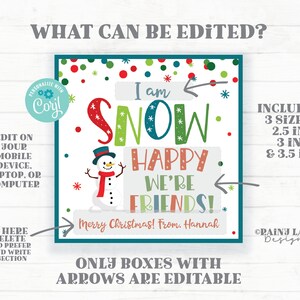 I Am SNOW Happy We're Friends Tag Glad We Are Friends Winter Printable ...