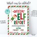 Editable Elf Report Printable Elf Report Card Official North Pole ...