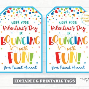 Bouncing With Fun Valentine Tag, Valentine's Day Bouncy Ball Gift ...