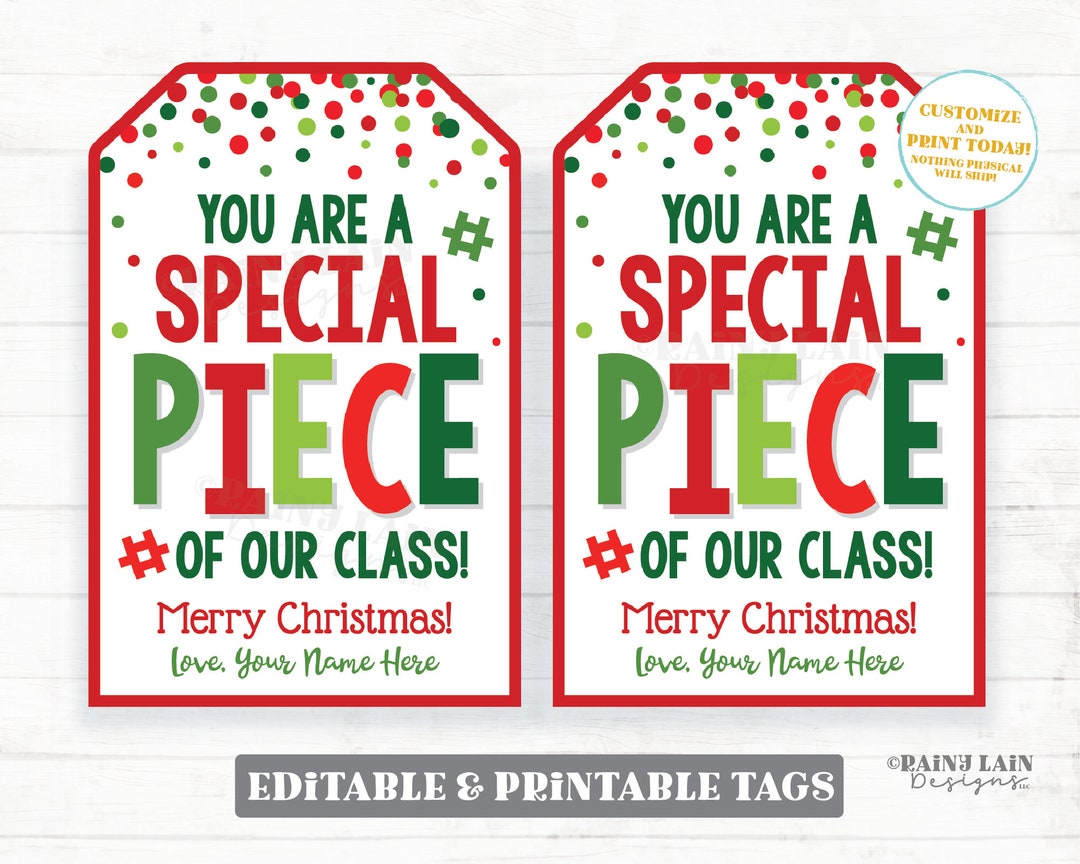 You're a Special Piece of Our Class Tag Christmas Building Block Puzzle ...