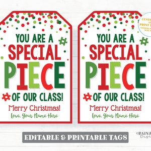 You're a Special Piece of Our Class Tag Christmas Building Block Puzzle ...