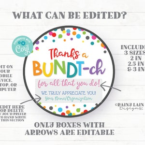 Bundt Cake Gift Tag Thanks a Bundt-ch for All You Do Bundt'ch Homemade ...