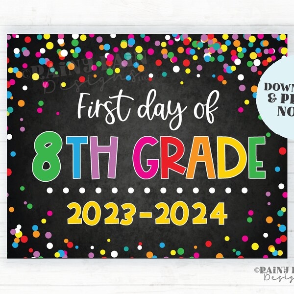 First Day of 8th Grade - Etsy