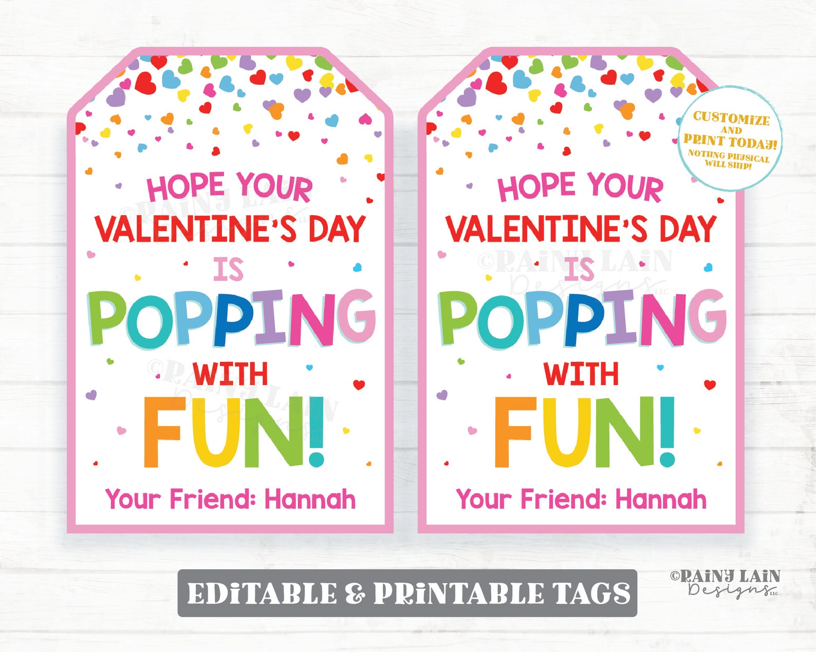 Valentine Pop Gift Tag Popping With Fun Tag Pop Fidget Toy - Etsy