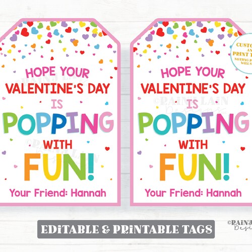 Valentine Pop Gift Tag Popping With Fun Tag Pop Fidget Toy - Etsy