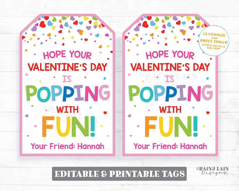 Valentine Pop Gift Tag Popping With Fun Tag Pop Fidget Toy - Etsy