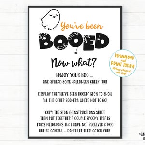 You've Been Booed Instructions We've Been Booed Sign Halloween Booed ...