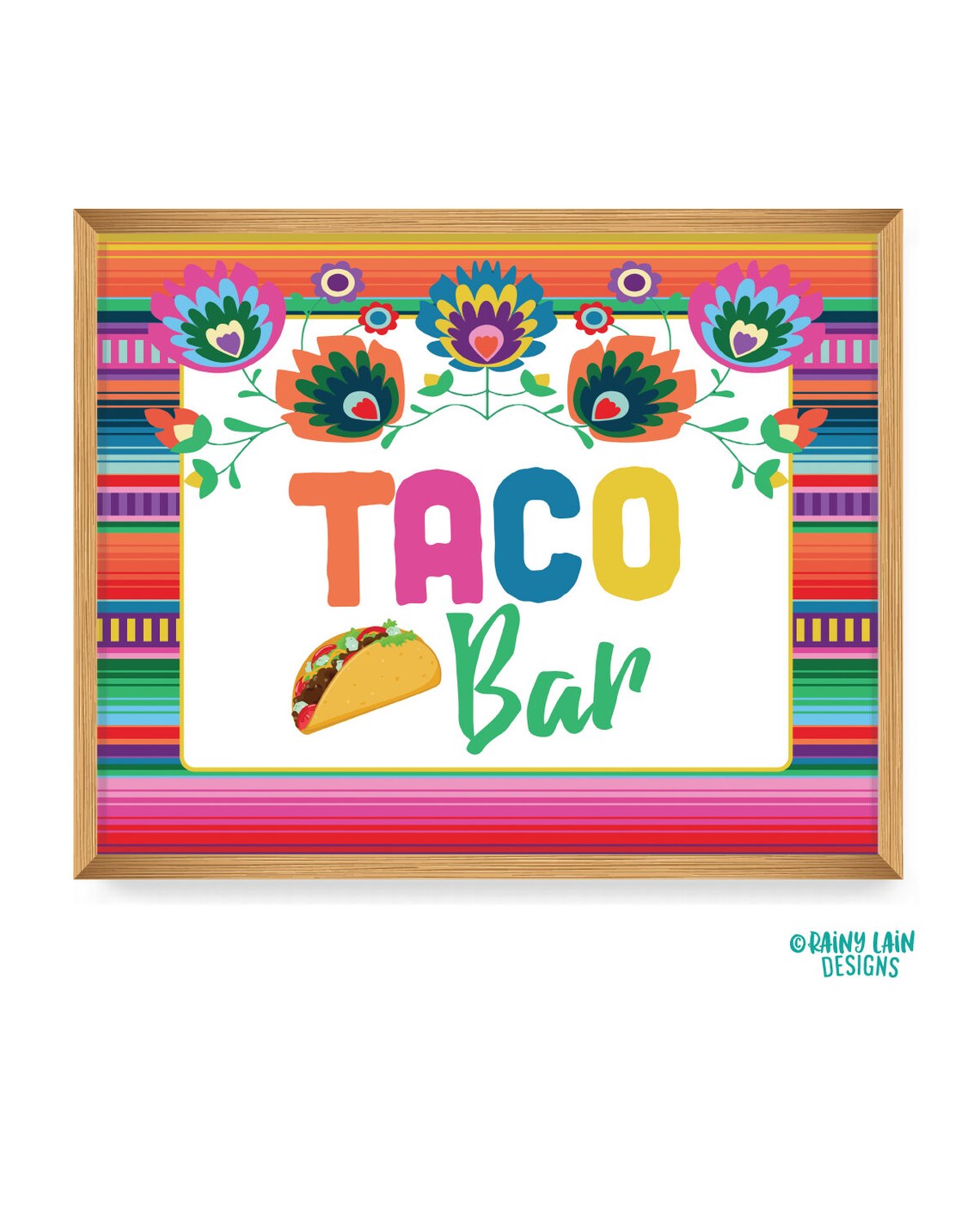 Taco Bar Sign Taco Twosday Printable Fiesta Sign Fiesta - Etsy