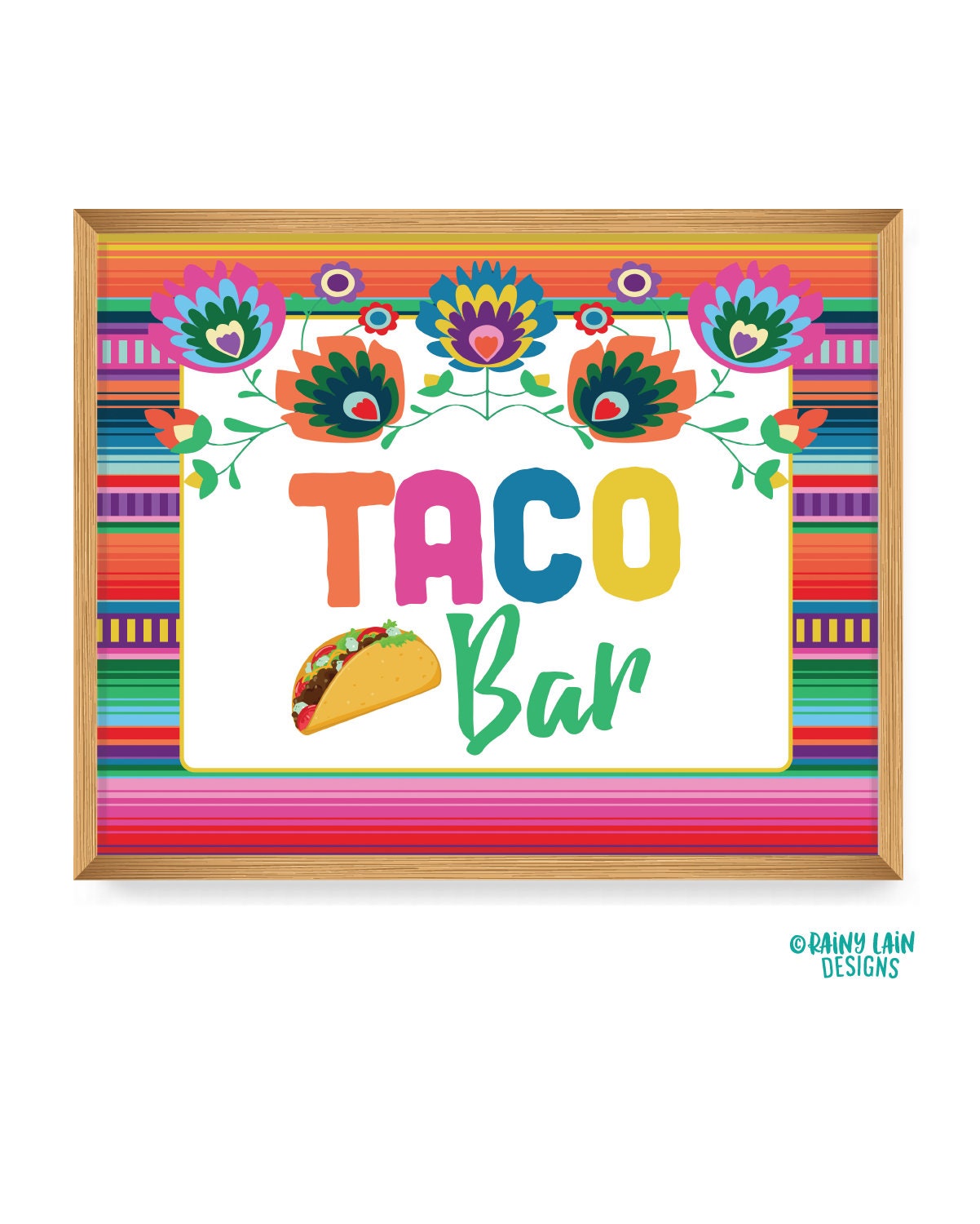 Taco Bar Sign Taco Twosday Printable Fiesta Sign Fiesta | Etsy