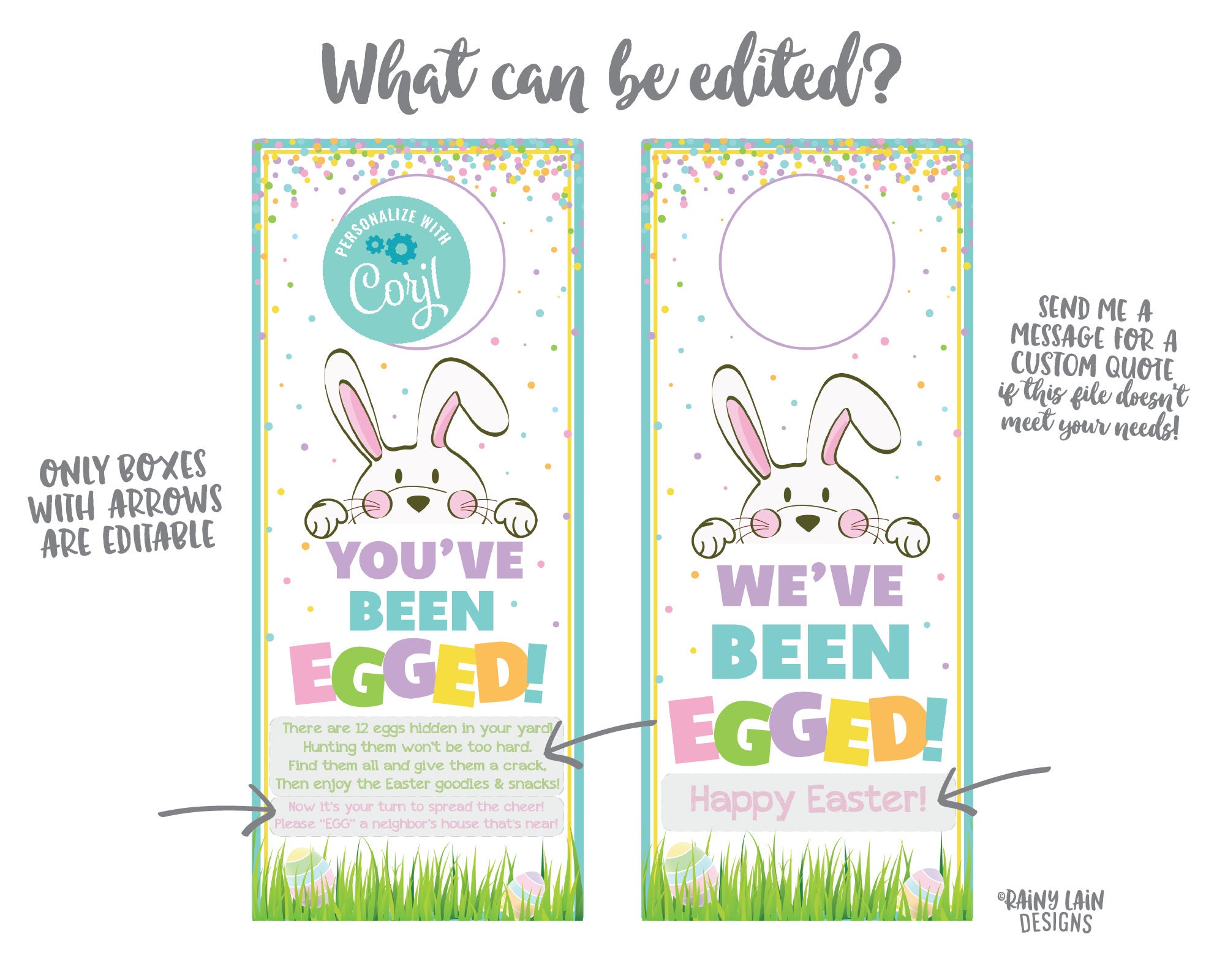 You've Been Egged Door Hangers Printable You've Been Egged Sign, Easter ...