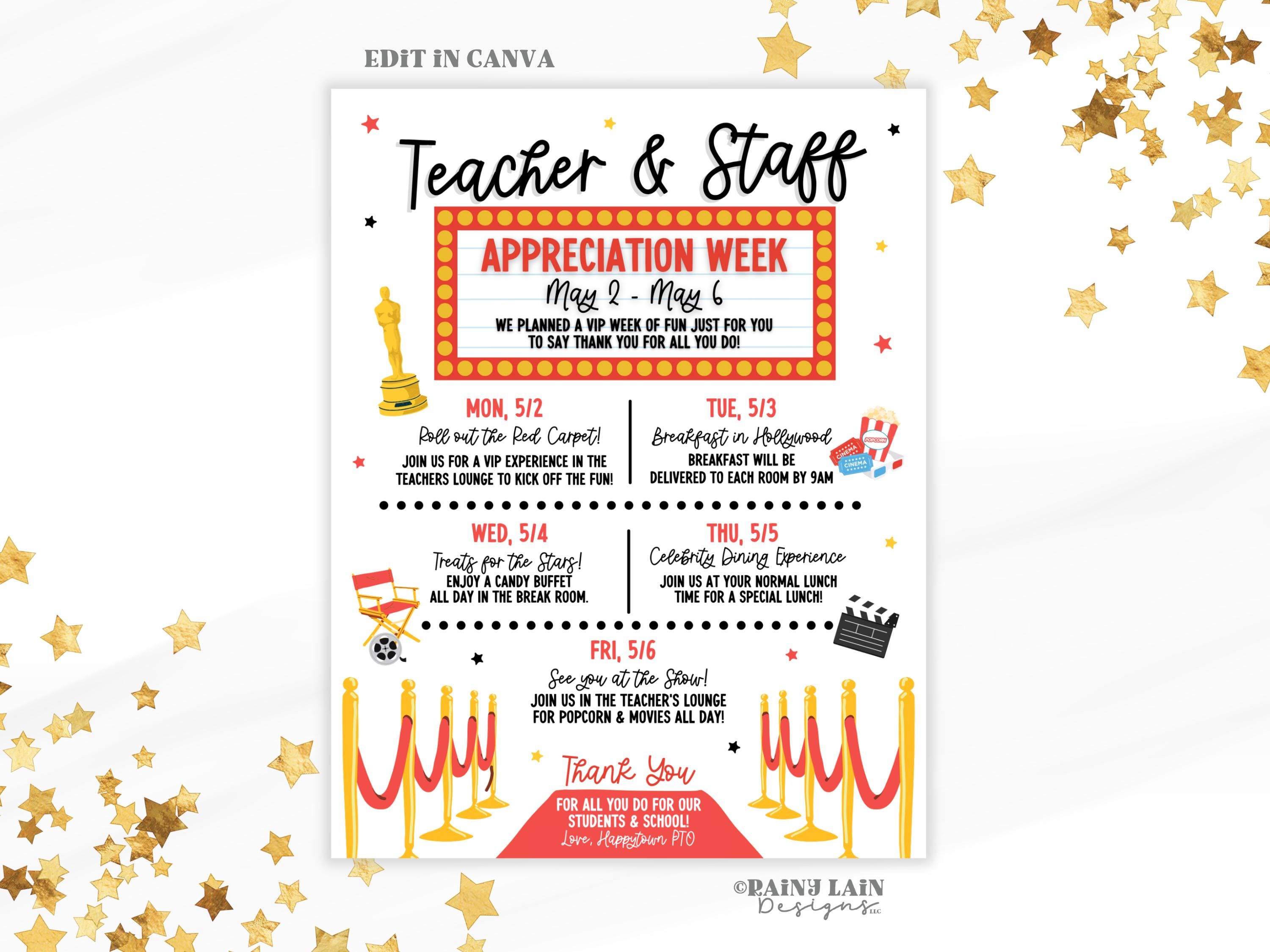 Employee Appreciation Week Flyer You Rock Teacher Appreciation Week