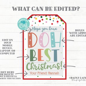Doh Best Christmas Tag Play Dough Gift Winter Break Holiday Playdough ...