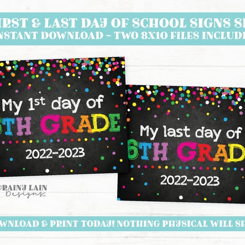 1st Day of Middle School Sign First Day of 6th Grade Sign - Etsy