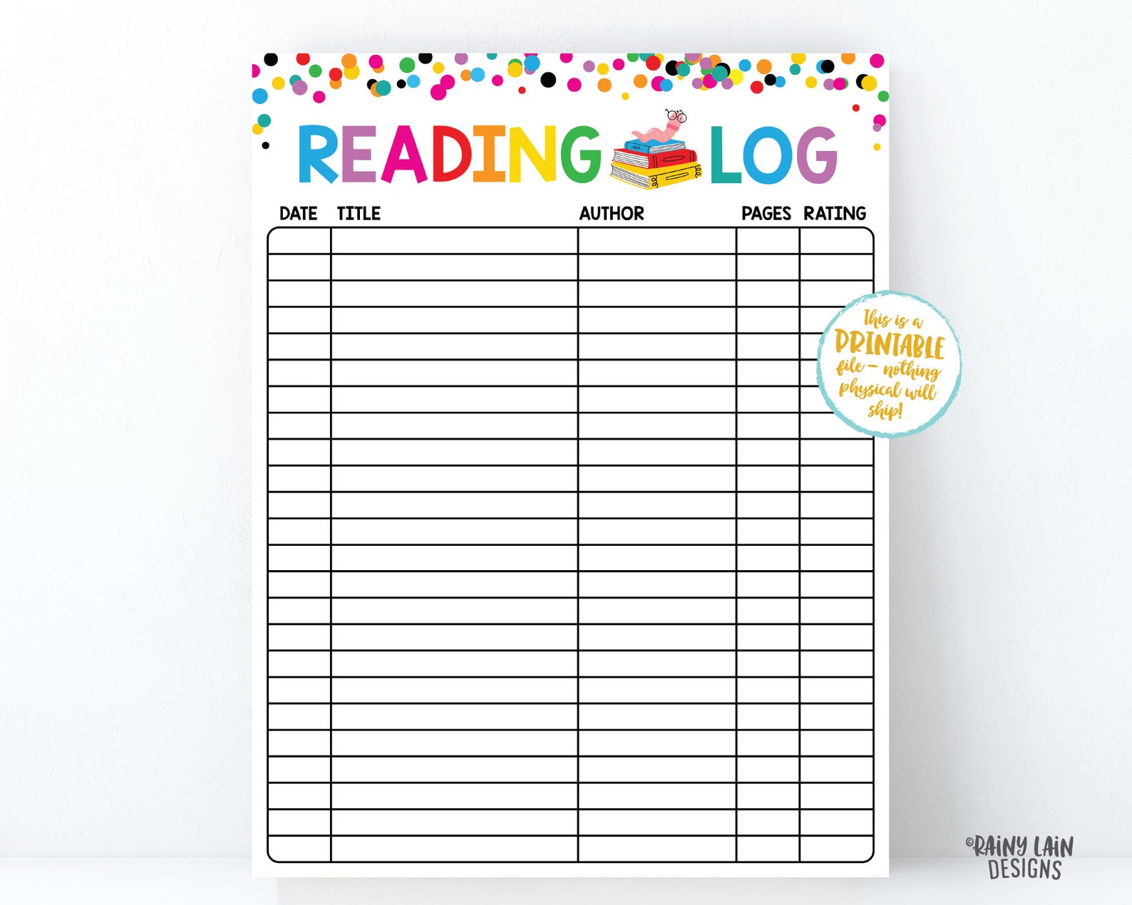 Reading Log Printable Reading Log for Kids, Spring Reading Log, Home ...