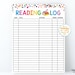 Reading Log Printable Reading Log for Kids, Spring Reading Log, Home ...
