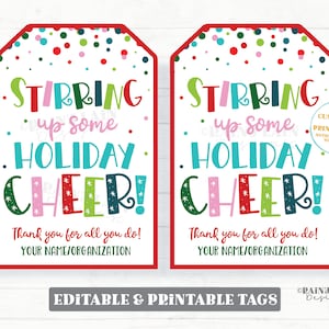 Stirring up Some Holiday Cheer Tags Editable Christmas Tags Holiday ...