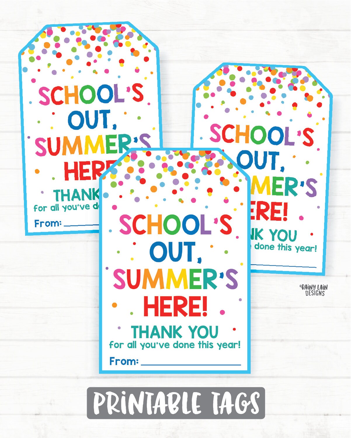 End of School Year Teacher Gift Tags, Summer's Here Printable, Editable ...