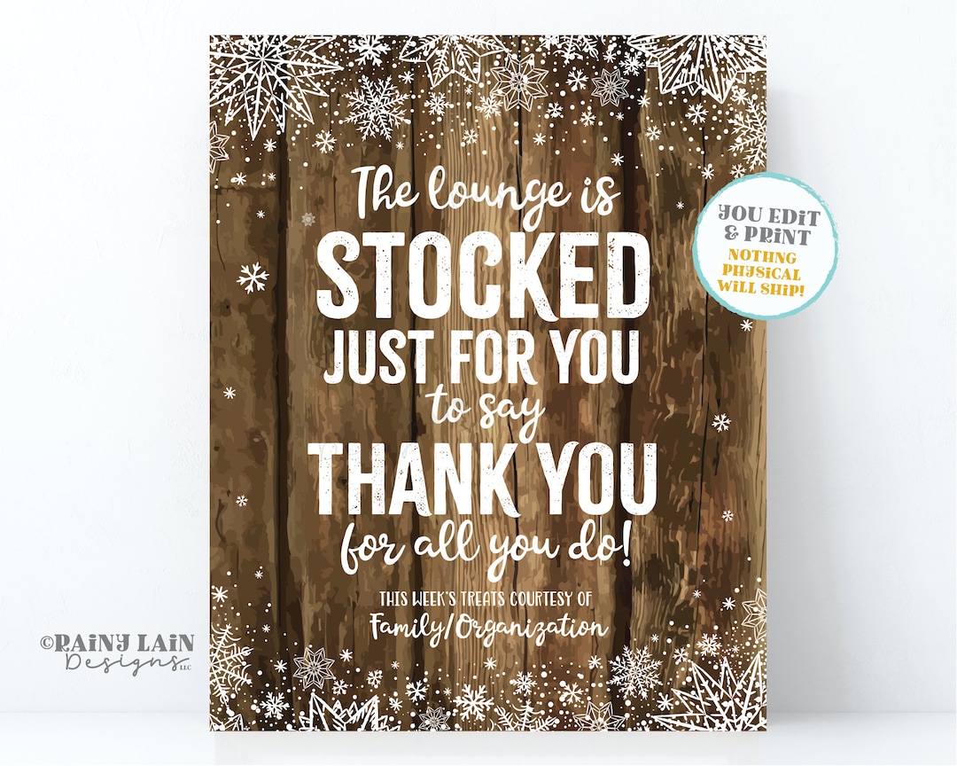 Snowflake Teachers Lounge Sign Lounge Stocked Refrigerator Stocked ...