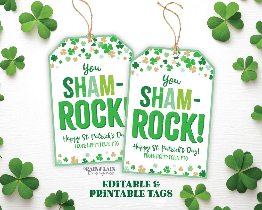 You Sham-rock Tag St Patrick's Day Gift St Patty's Shamrock ...