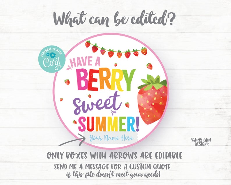 Have a Berry Sweet Summer Label End of School Year Stickers | Etsy