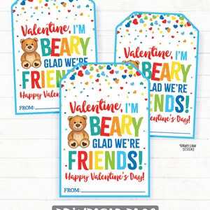 Beary Glad We're Friends Valentine, Bear Valentine, Gummy Bears ...